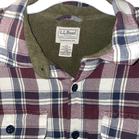 L.L. Bean | Shirts | Ll Bean Fleece Lined Flannel Shirt Mens Jacket Plaid Traditional Fit Large ...